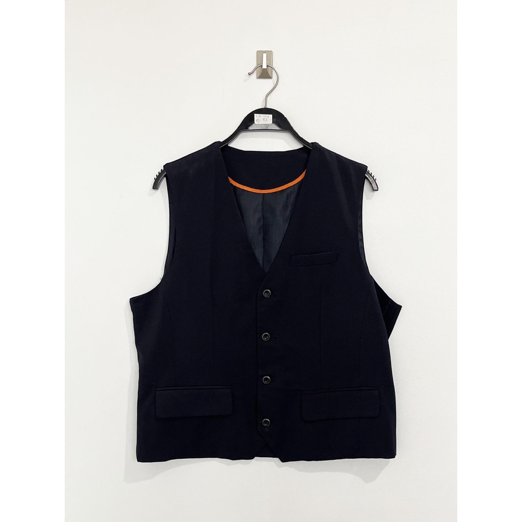 Jual tailoring formal basic vest dark navy black | Shopee Indonesia