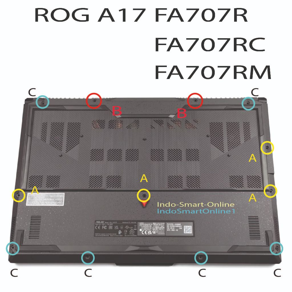 Jual [Baru] Baut casing Asus ROG FA707R / FA707RC FA707RM Sekrup bawah ...