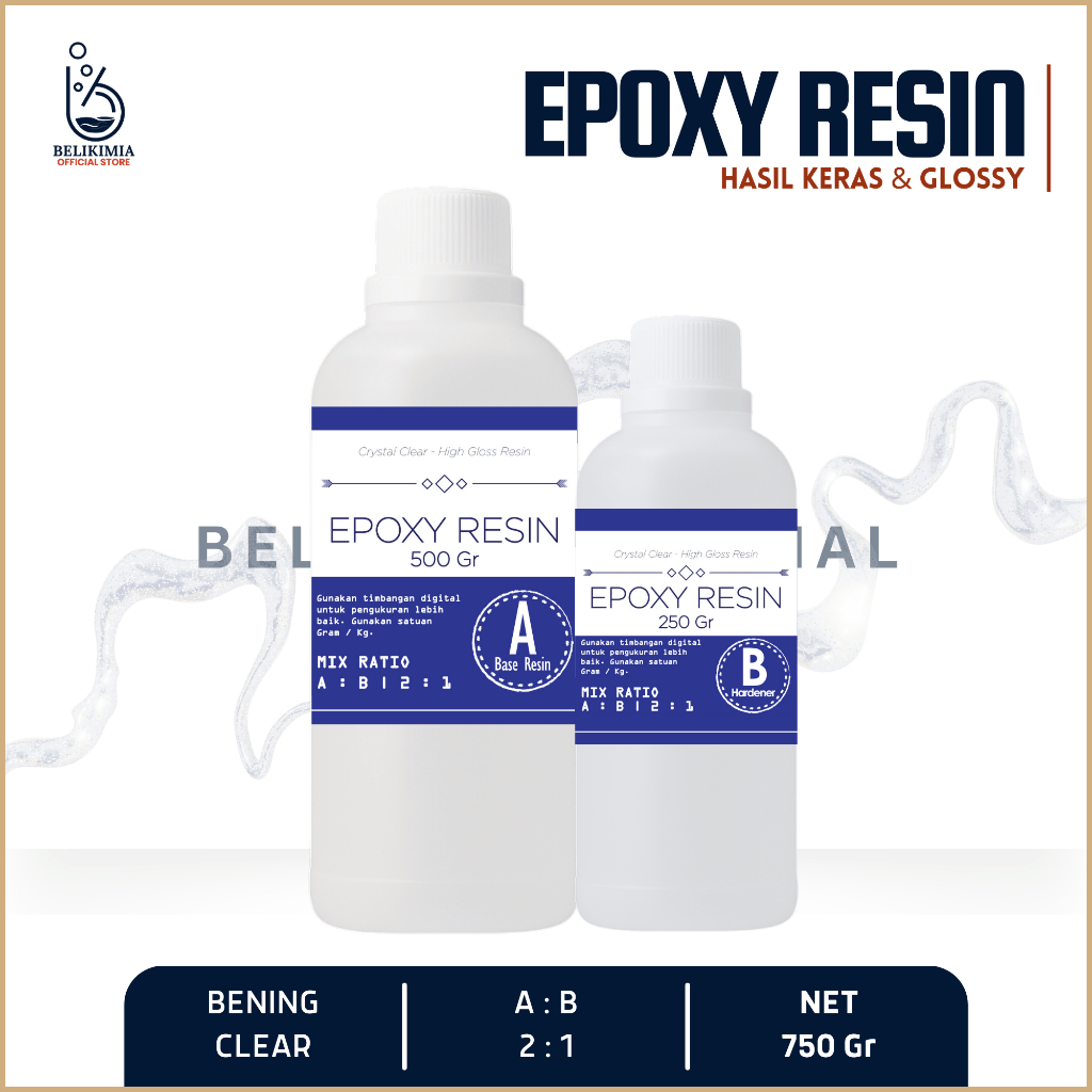 Jual Epoxy Resin Clear 750 GRAM - Resin Bening Epoksi - Hasil Keras dan ...