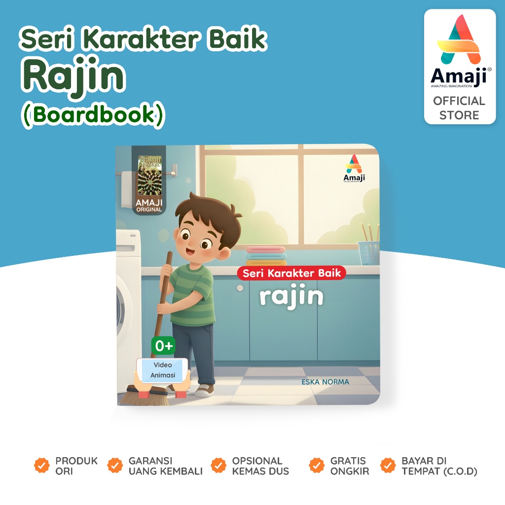 Jual Amaji - Boardbook ‘Rajin’ Seri Karakter Baik - Mendidik Anak Rajin ...
