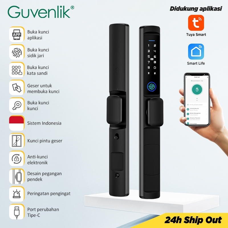 Jual Tuya Smart Door Lock IP66 Waterproof Kunci Pintu Geser Indonesia 5 ...