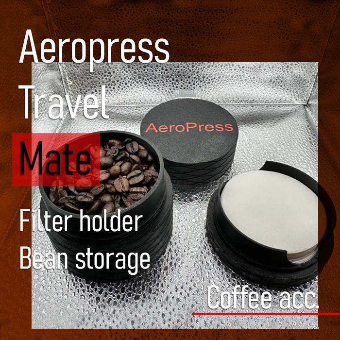 Jual Aeropress Coffee TRAVEL MATE Filter Case Bean Holder Stand Custom ...