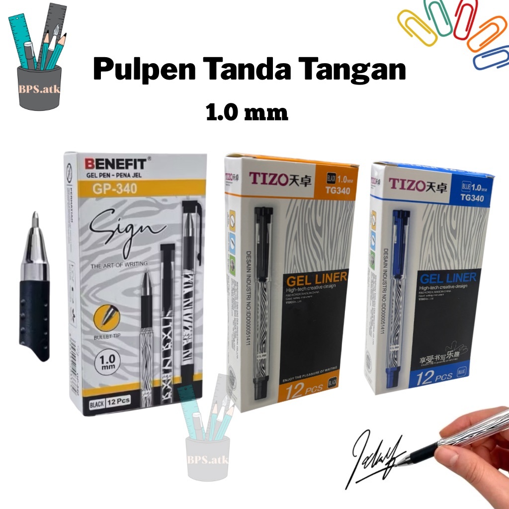 Jual (12 pcs) Pulpen Tanda Tangan 1.0MM ( TIZO / BENEFIT ) Pulpen Tinta ...