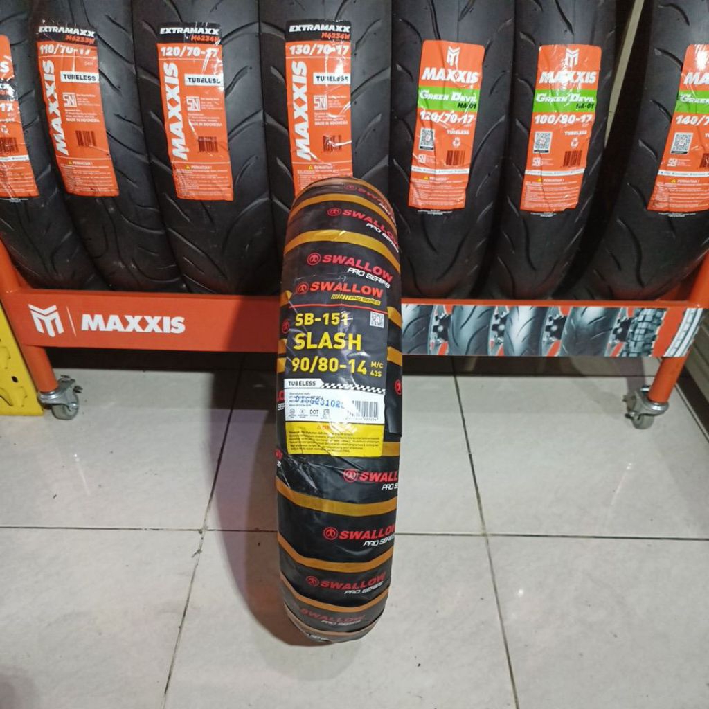 Jual Ban Luar SWALLOW SB-151 SLASH 90/80 Ring 14 Tubeless SOFT COMPOUND ...