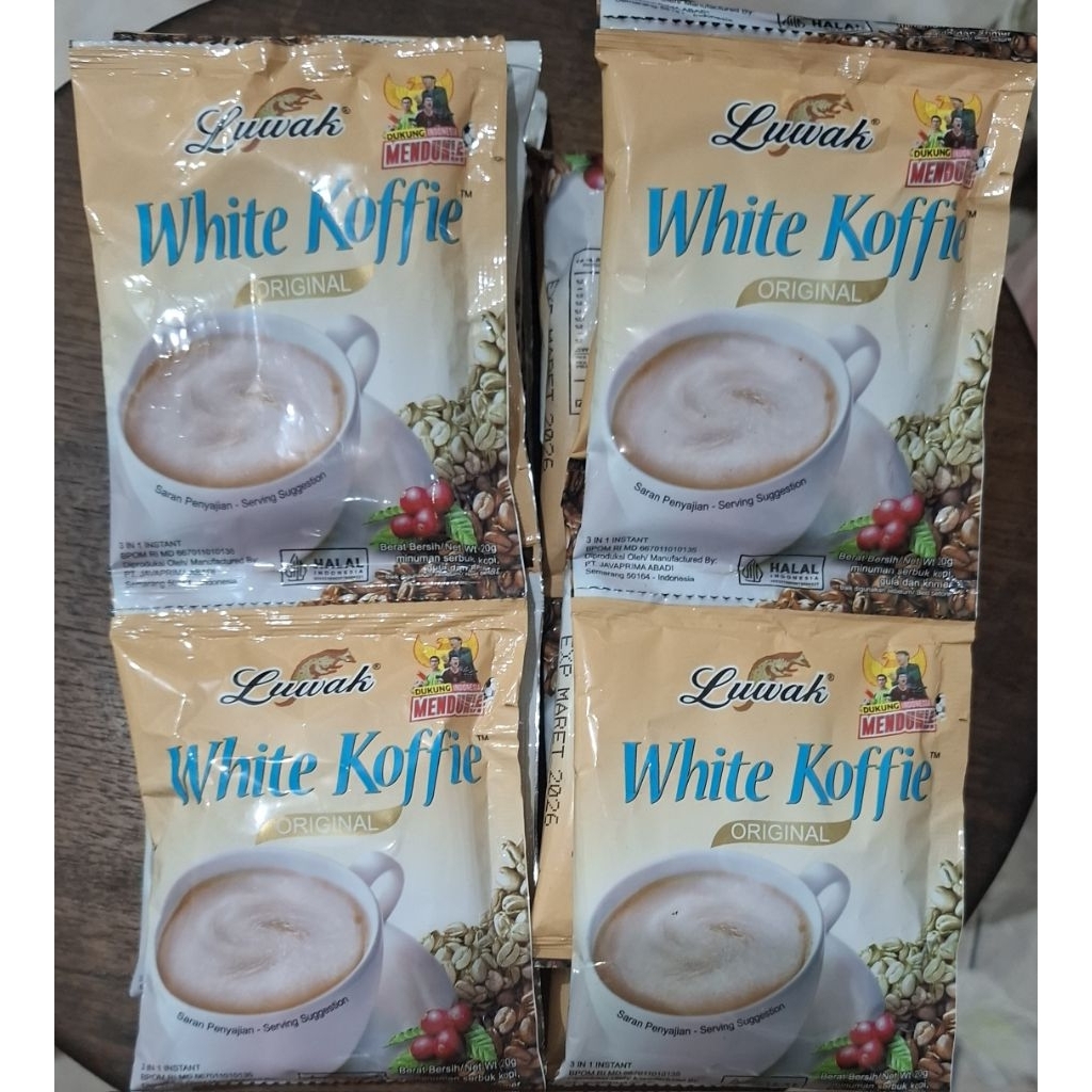 Jual Luwak White koffie original 2 in 1 instant isi 10 sachet @ 20 gr ...