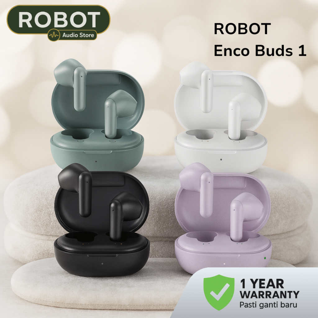 Jual ROBOT TWS Earphone Enco Buds 1 True Wireless Bluetooth 5.4 ENC ...