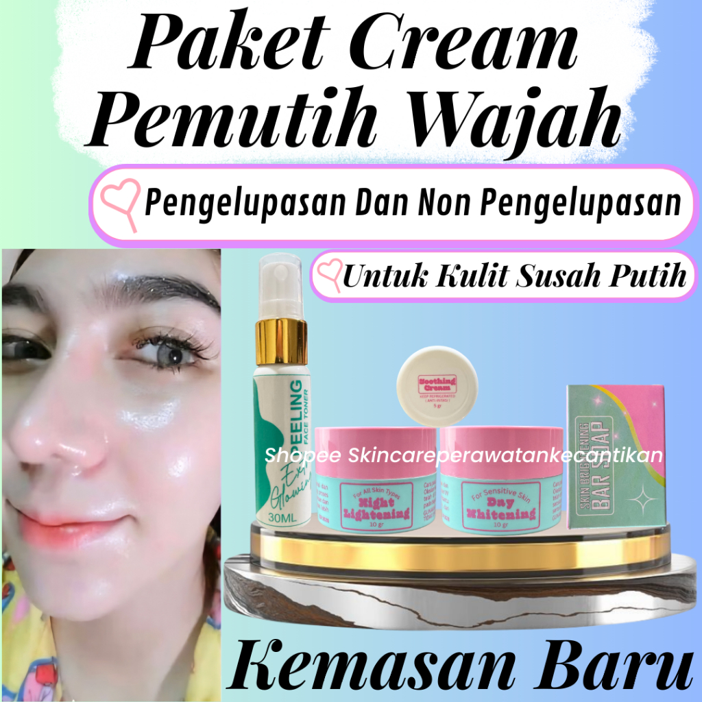 Jual Cream Pemutih Wajah Untuk Kulit Susah Putih Kulit Jerawat Flek ...