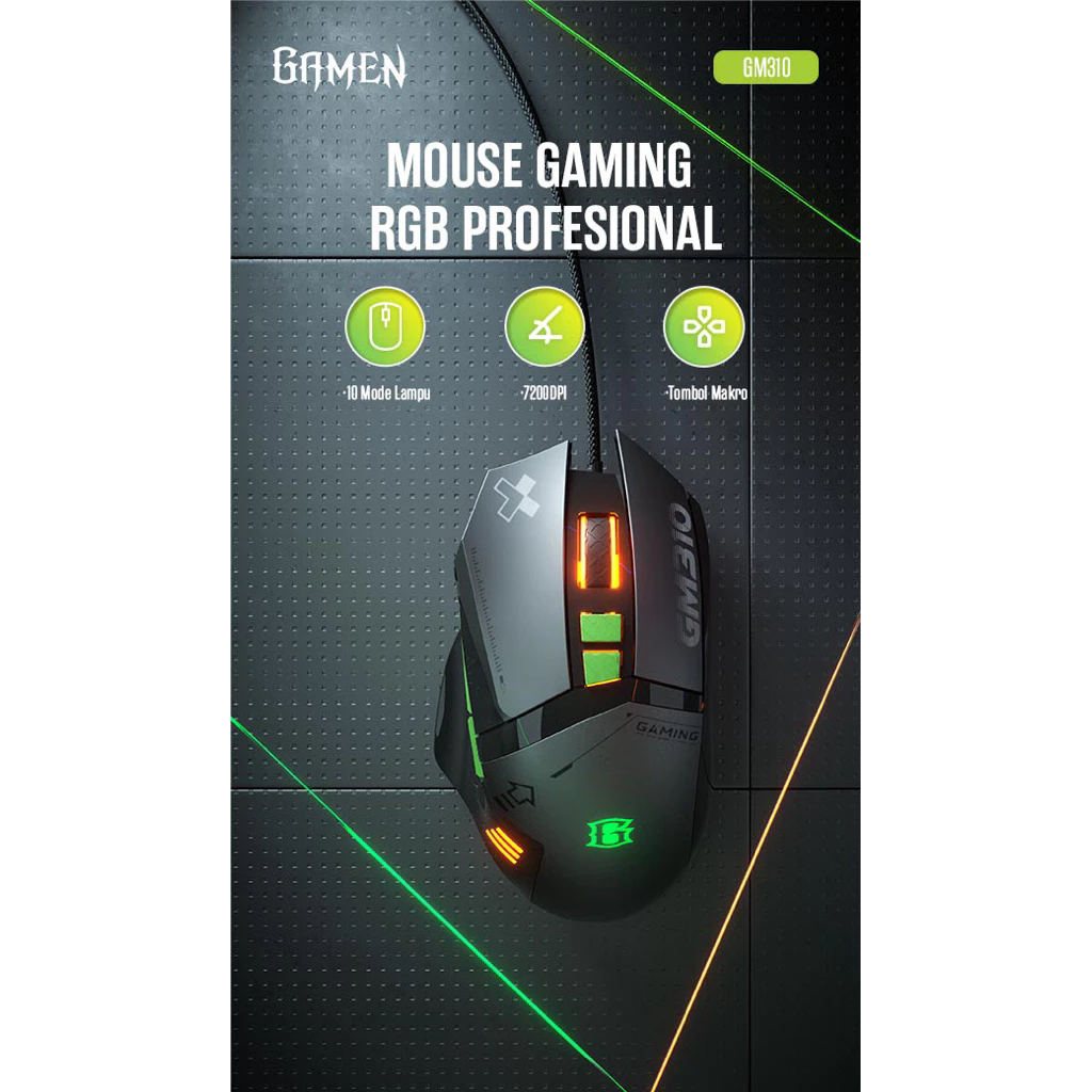 Jual GAMEN GM310 adalah mouse gaming profesional dengan sensor presisi ...