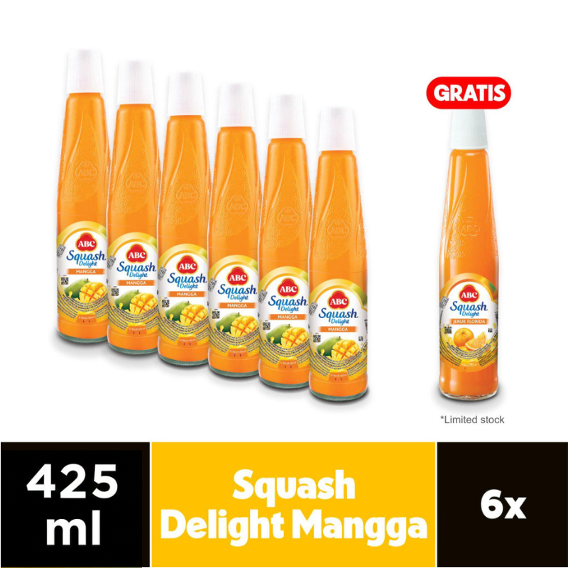 Jual ABC Sirup Squash Delight Mangga 425ml - Multi Pack 6 pcs | Shopee ...