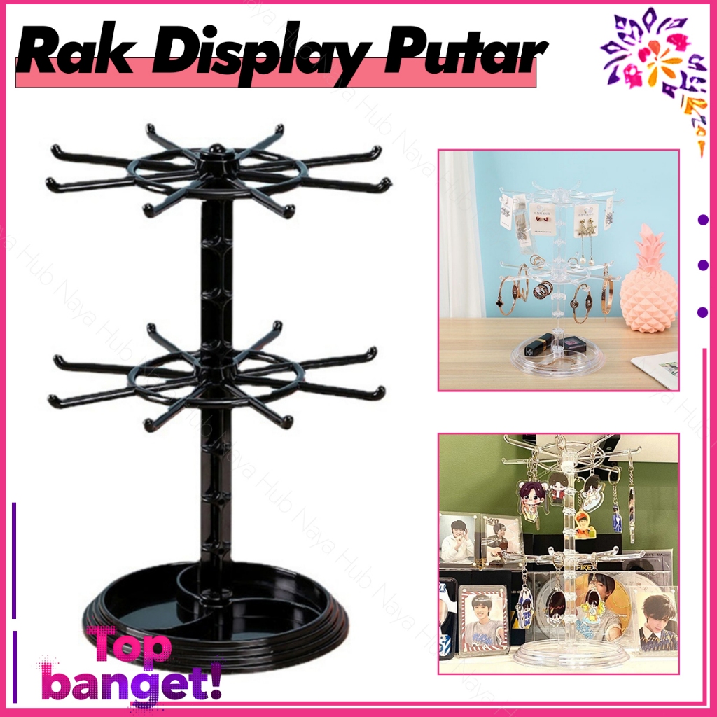 Jual Rak Matahari Rak Display Putar 2 Susun 360° Rak Aksesoris Rotasi ...