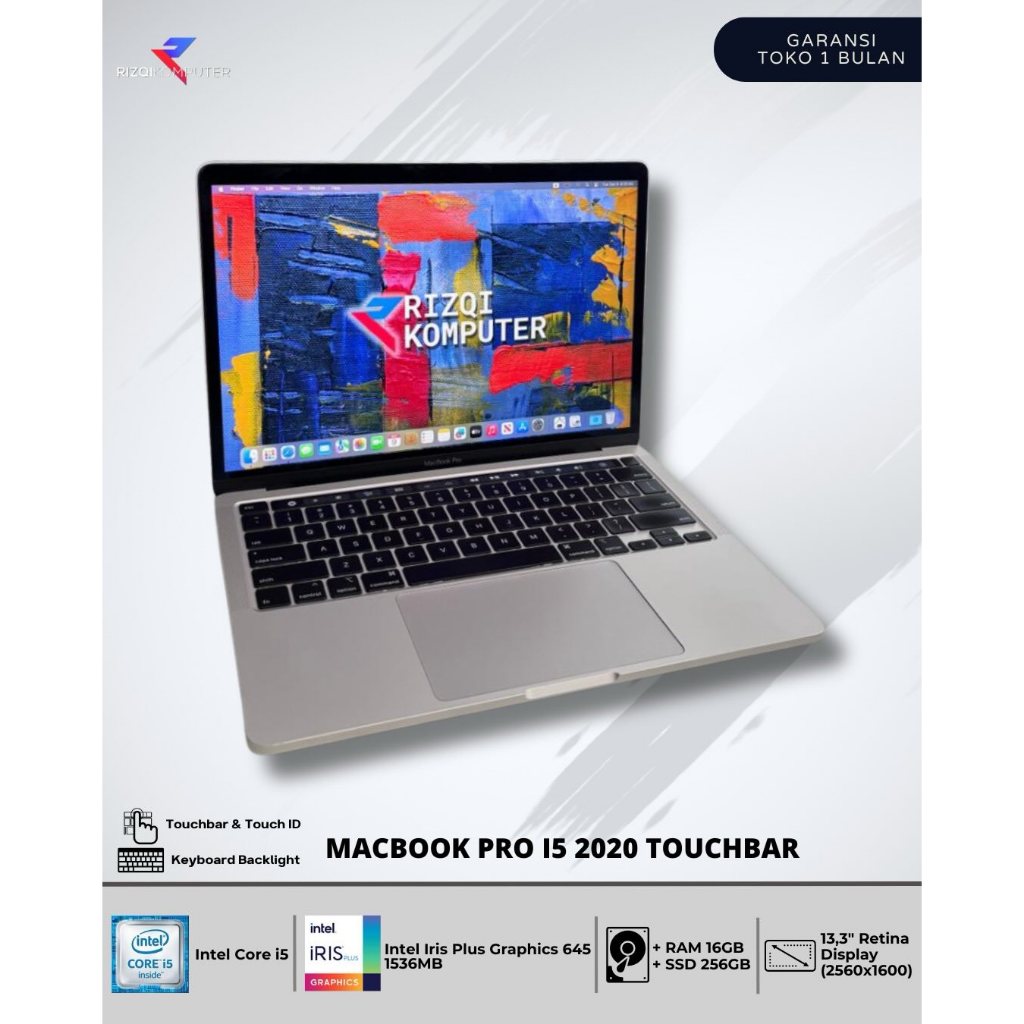 Jual MacBook Pro i5 2020 Touchbar Intel Core i5 Ram 16GB SSD 256GB all ...