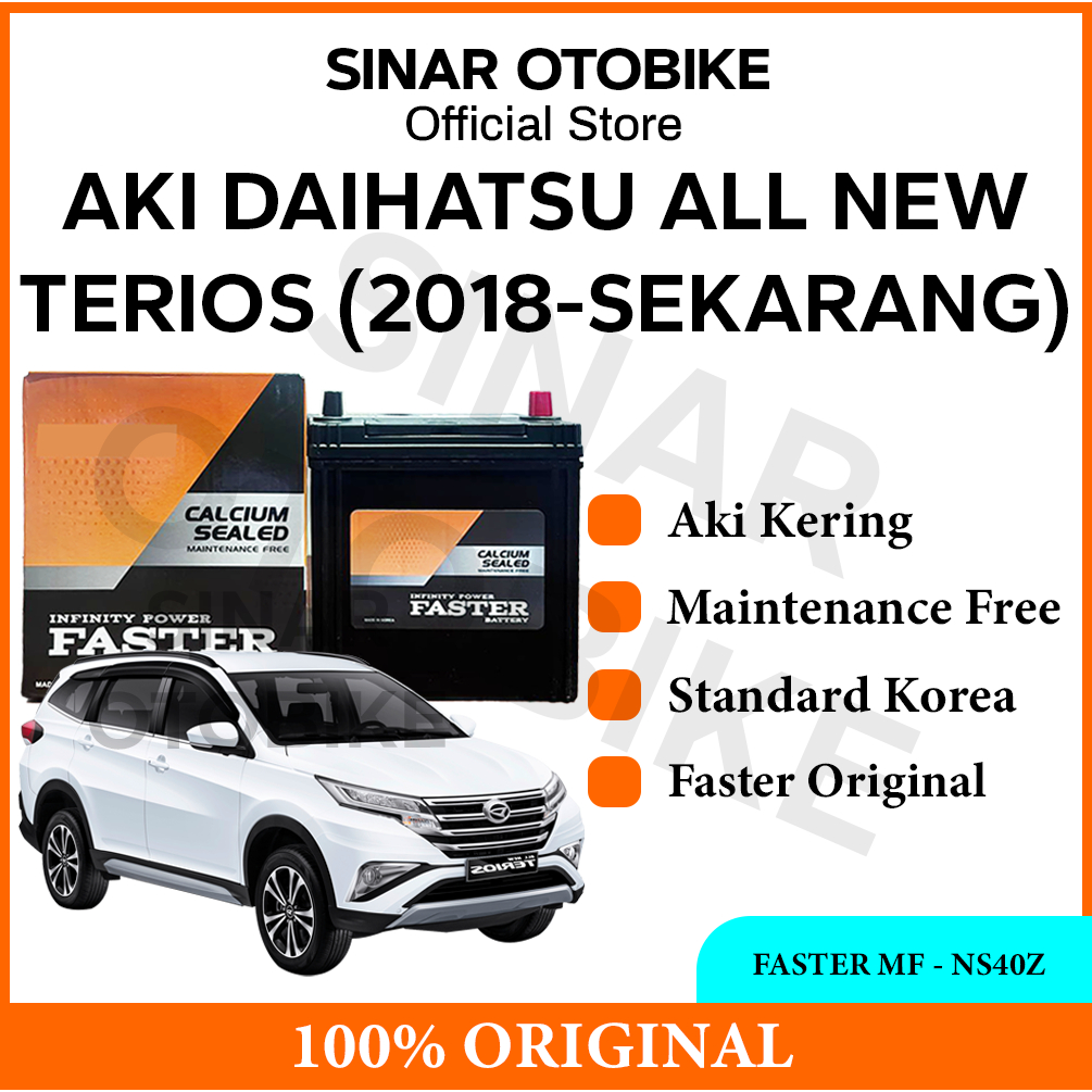 Jual AKI ALL NEW TERIOS FASTER BATTERY MF KERING NS40ZL | Shopee Indonesia