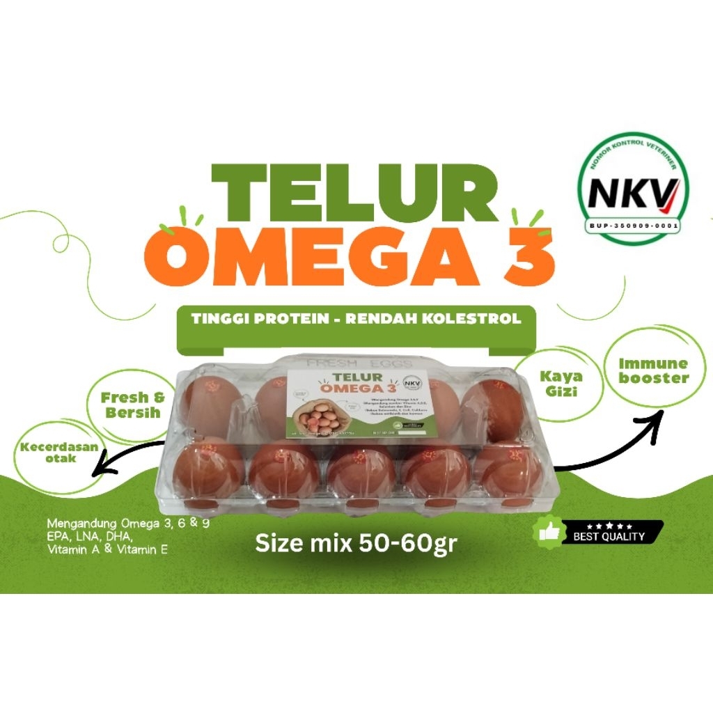 Jual telur omega 3, 6 & 9 per pack isi 10 Fresh | Shopee Indonesia