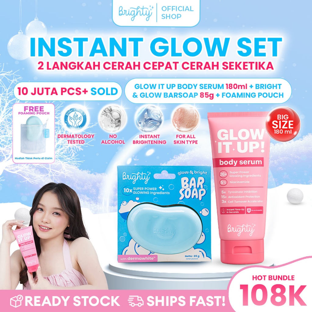 Jual [NEW LAUNCH] 180ml Brighty Glow It Up Body Serum X Brighty Glow ...