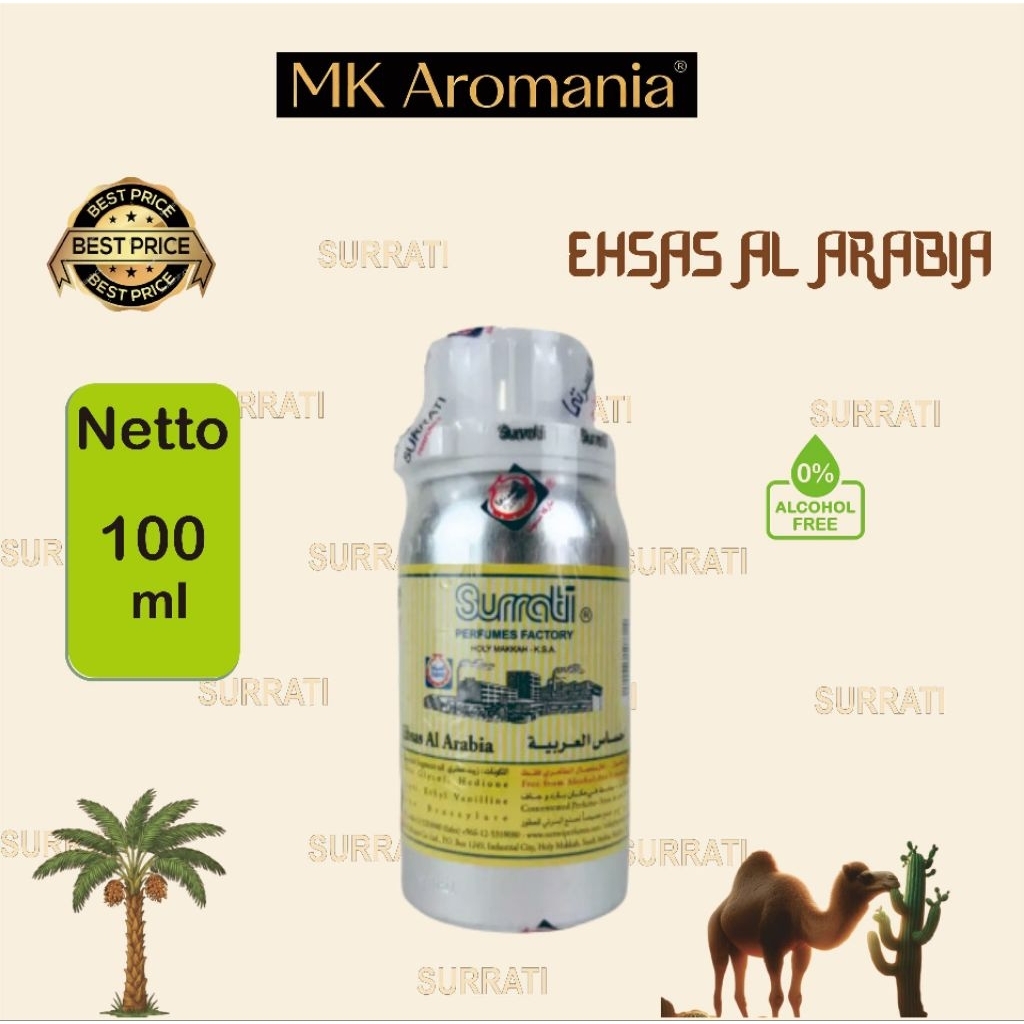Jual EHSAS AL ARABIA 100ml By Suratti Original Parfum Saudi Arabia ...