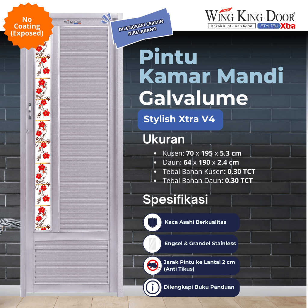 Jual WING KING DOOR Stylish Xtra V4 - Pintu Kamar Mandi Galvalume ...