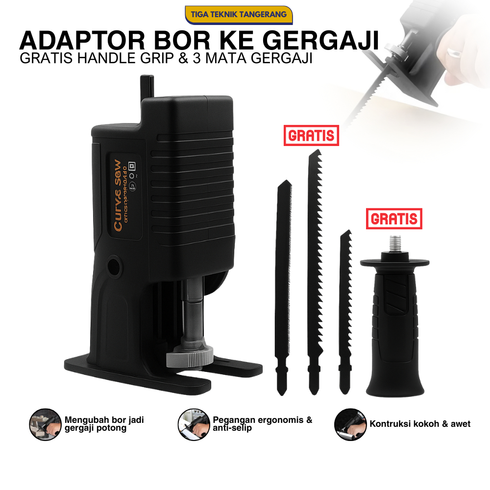 Jual Konverter Adaptor Mesin Bor Jadi Mesin Gergaji Jigsaw Adaptor ...