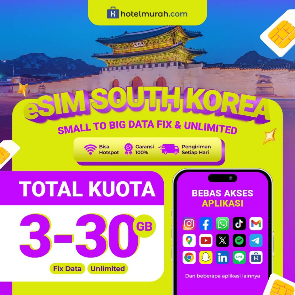 Jual eSIM Korea Selatan Unlimited / Fix Data 3–30GB Seoul Jeju Busan ...