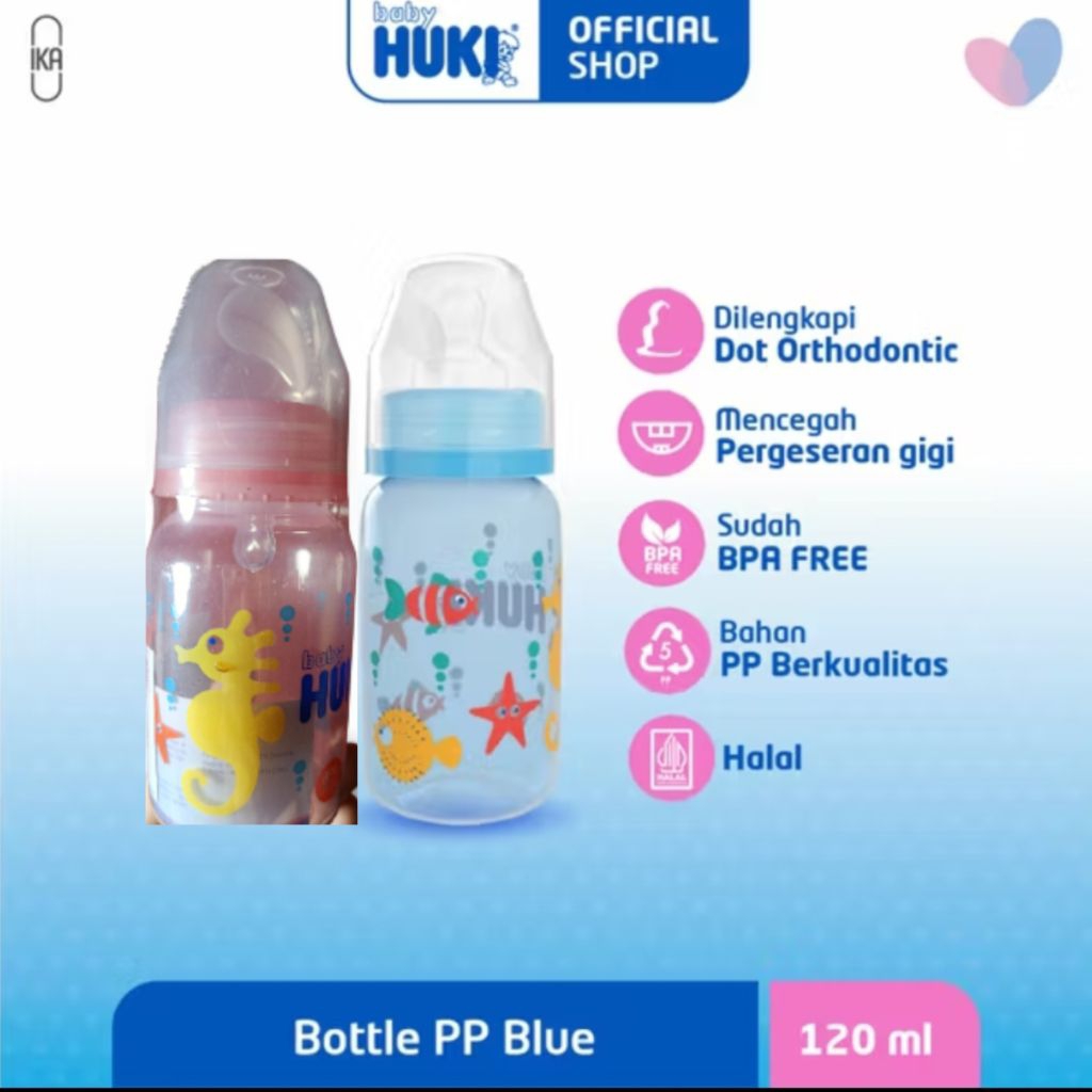 Jual HUKI Baby Botol Orthodontic Gepeng 120ml Hewan Laut | Shopee Indonesia