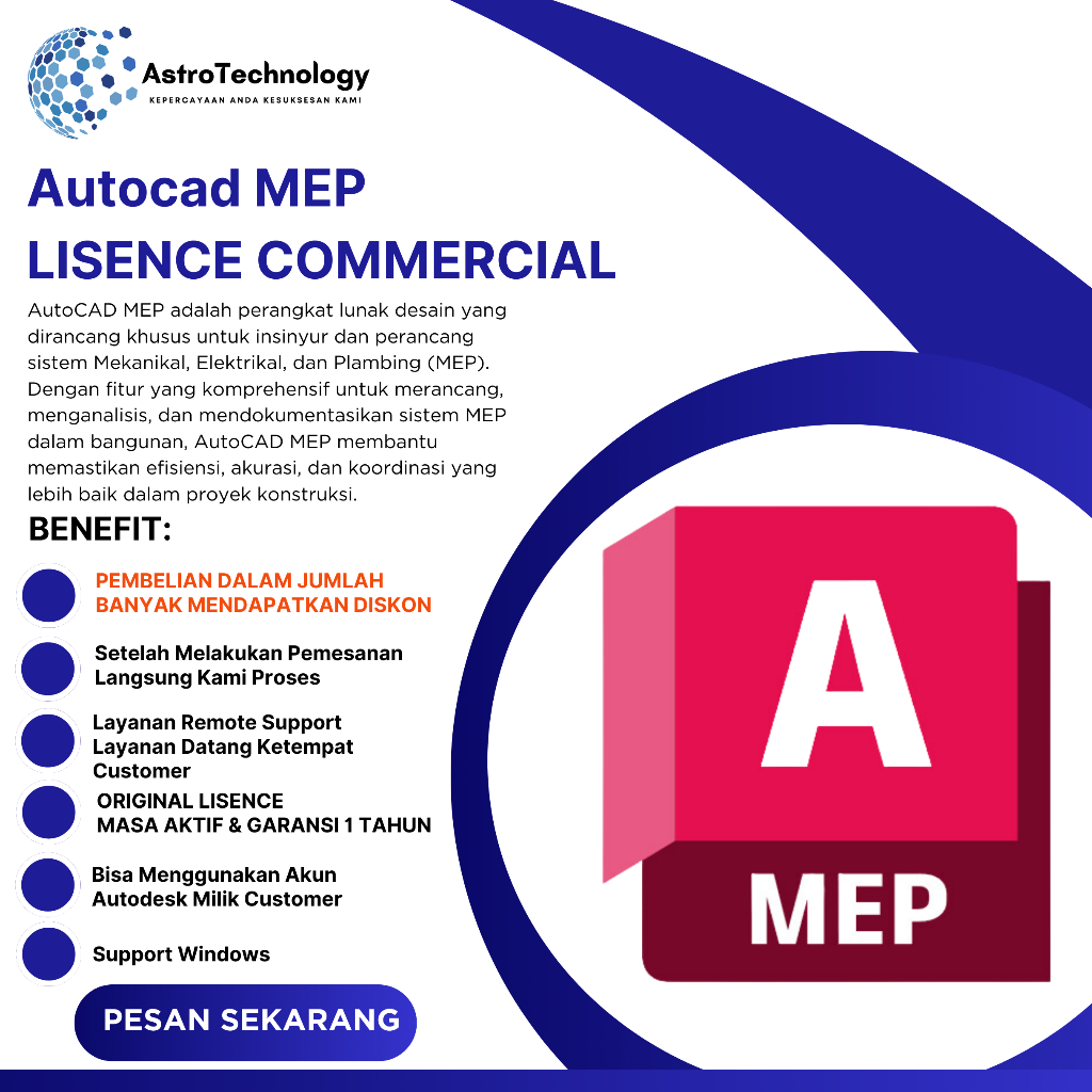 Jual AutoCAD MEP 2023-2026 Commercial License – Resmi 1 Tahun (Single ...
