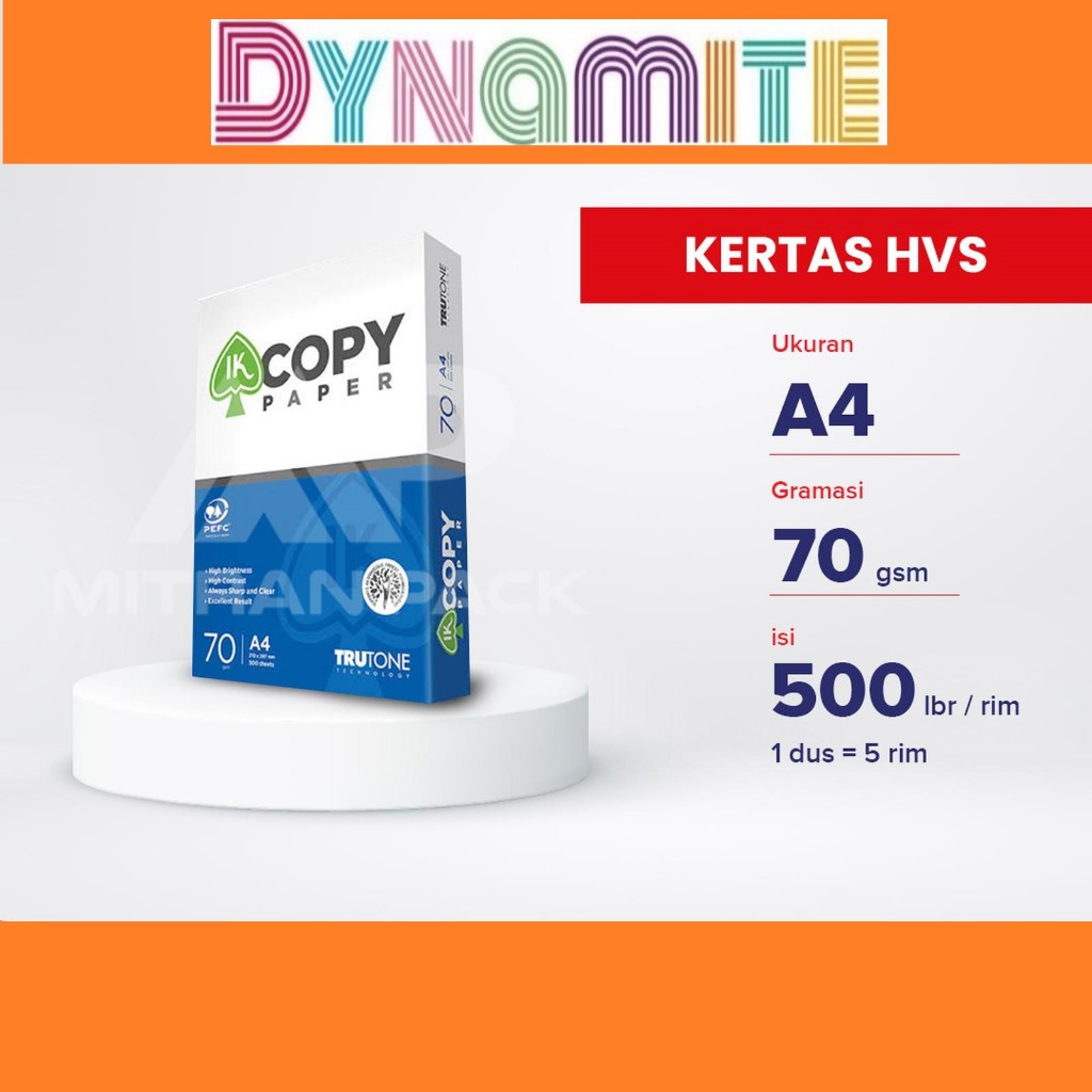 Jual IK COPY PAPER KERTAS HVS FOLIO A4 70 GRAM FOTOCOPY | Shopee Indonesia