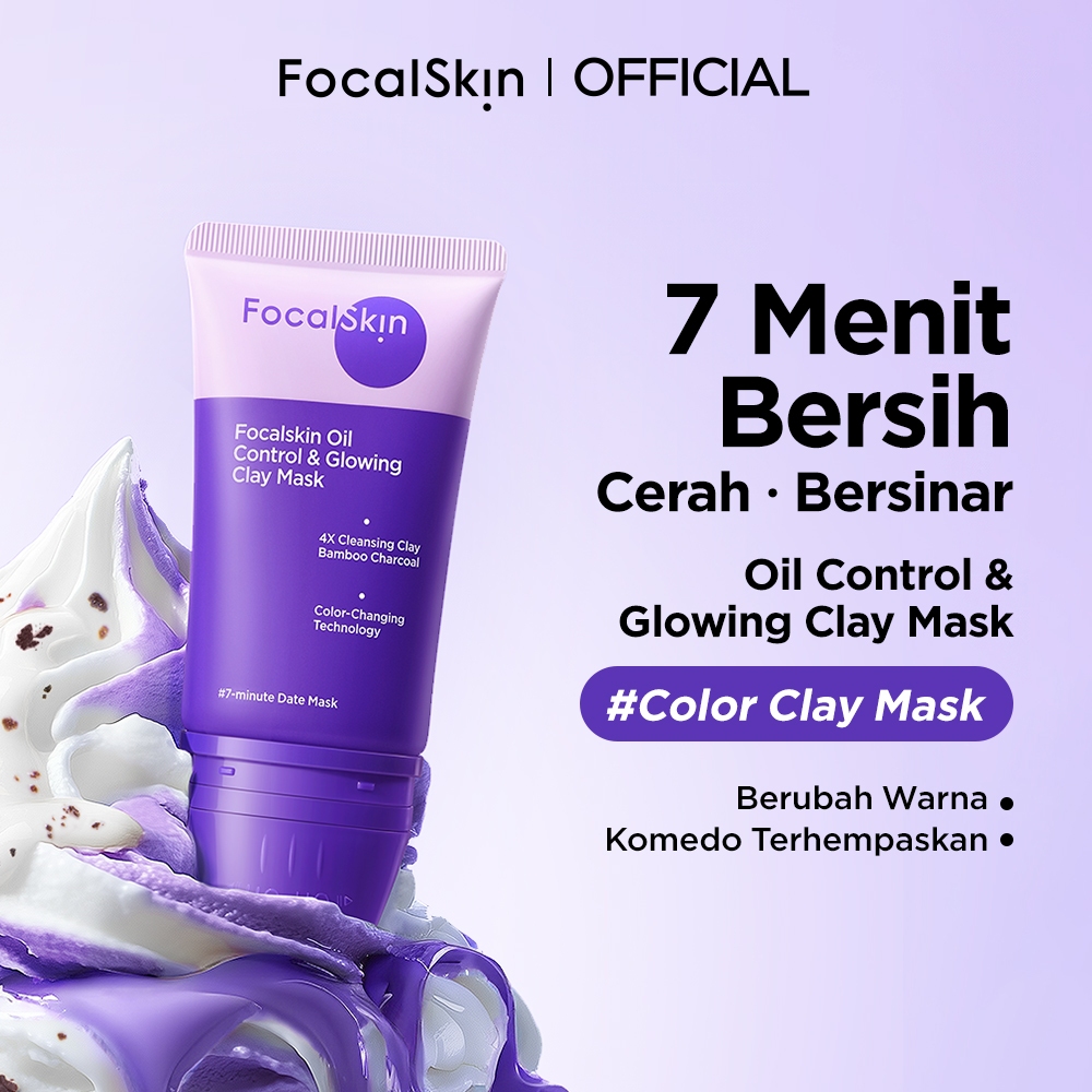 Jual FOCALSKIN Oil Control & Glowing Clay Mask Color Clay Mask 60g ...