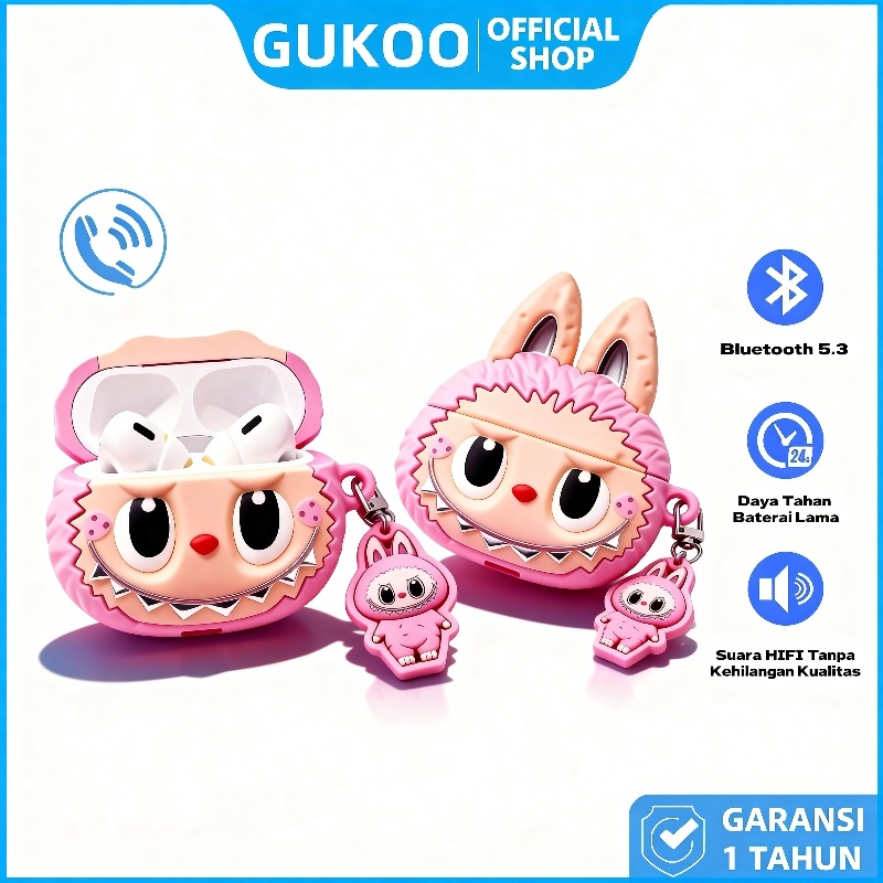 Jual GUKOO TWS Headset Bluetooth Earphone Boneka Lucu - Desain Stylish ...