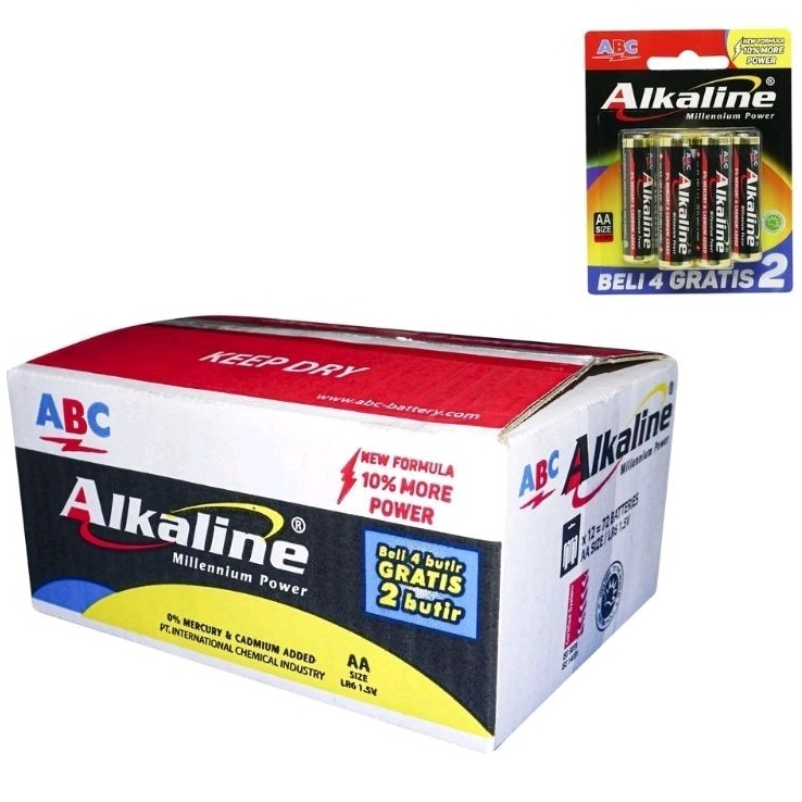 Jual Batre ABC Alkaline AA/A2 12 Set 6 Baterai Awet Tahan Lama - 1 BOX ...