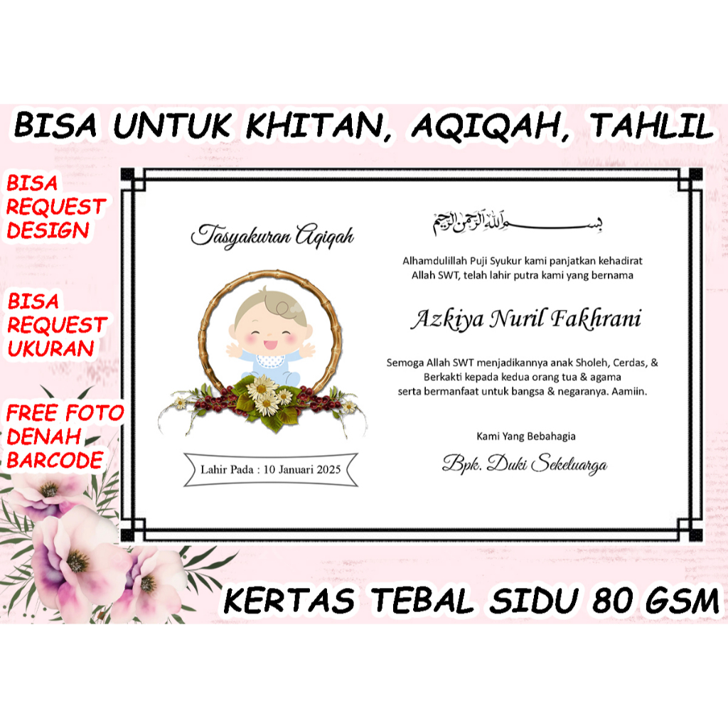 Jual (1-2HARI JADI) [F4 Full - 21 x 33 cm] (FREE Barcode, Foto Sendiri ...