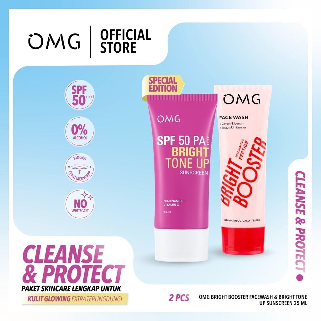 Jual OMG BUNDLING 2IN1 LENGKAP FACE WASH, SUNSCREE, MOISTURIZER, SERUM ...