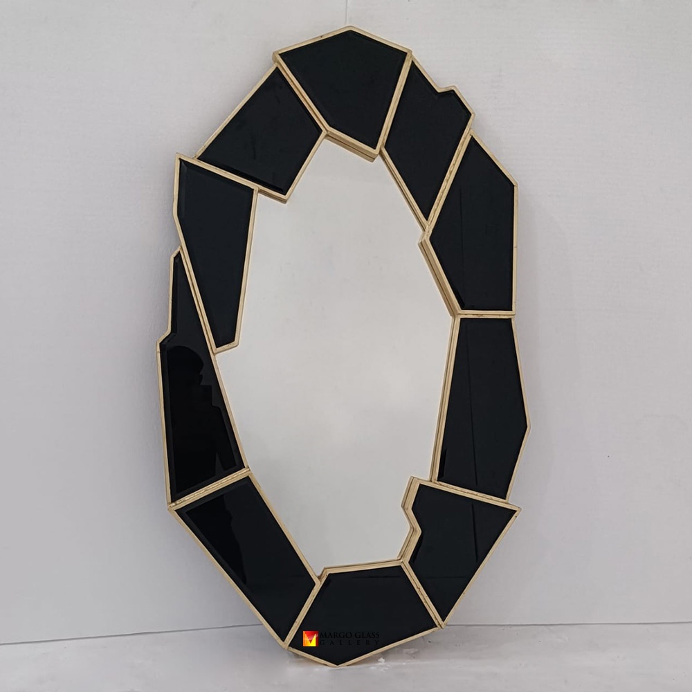 Jual Cermin Dinding Modern Frame Hitam Lis Gold / Cermin Gantung Modern ...