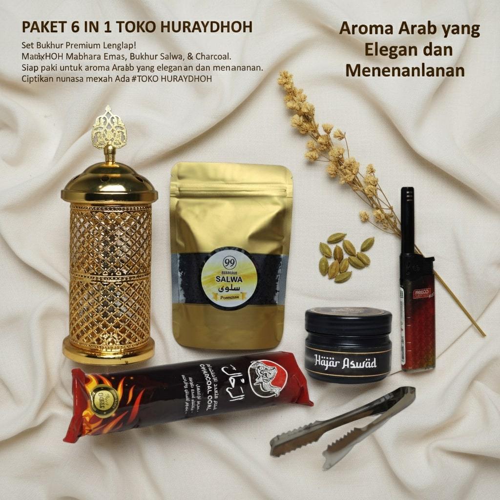 Jual PAKET 6 IN 1: Bukhur Salwa & Hajar Aswad + Mabkhara Gold Menara ...