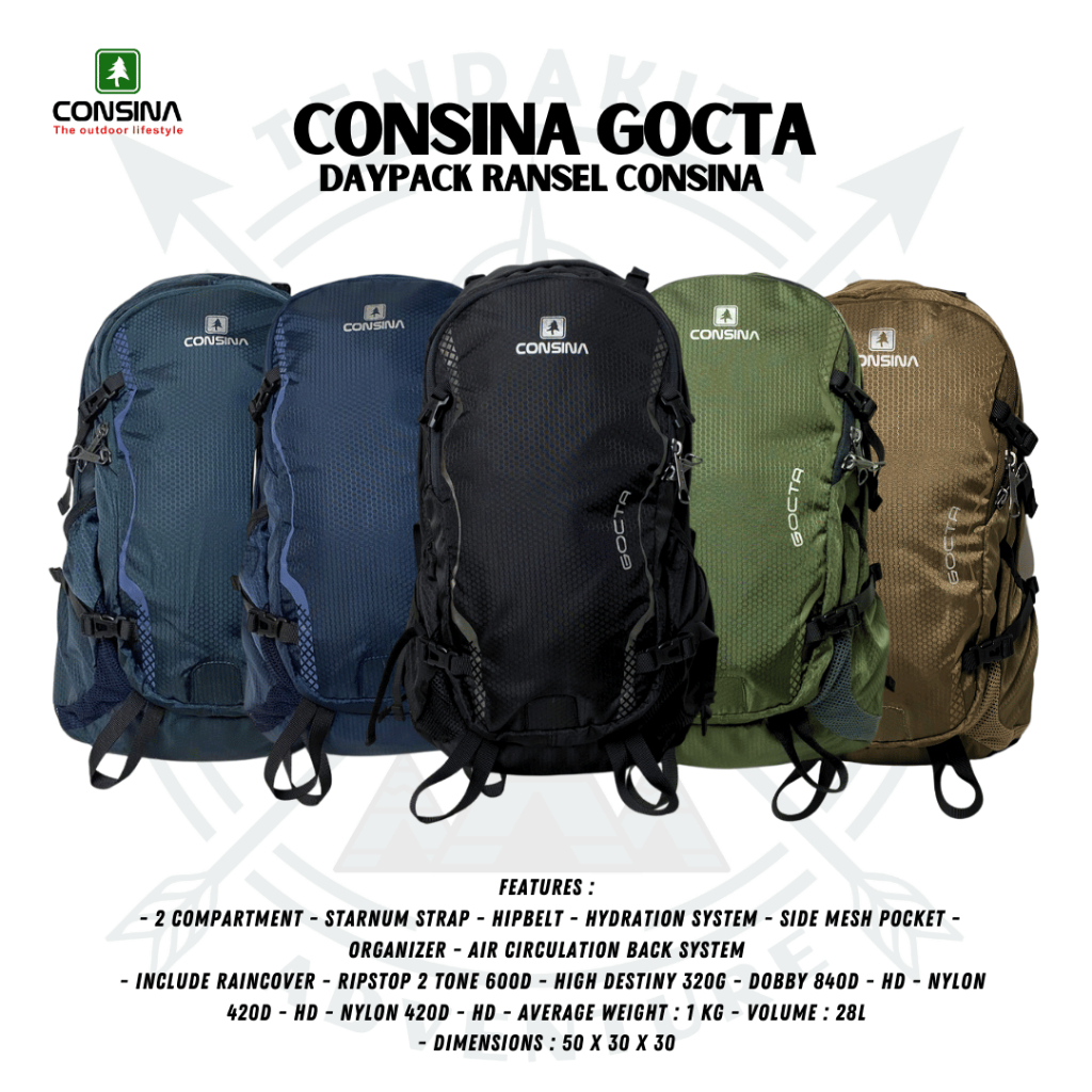 Jual Consina Daypack Gocta 28L Free Rain Cover Ransel Traveling Tas ...