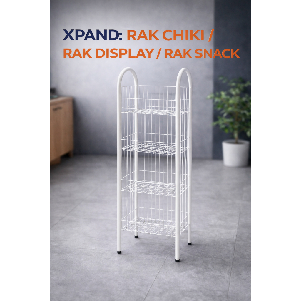 Jual XPAND: RAK CHIKI / RAK DISPLAY / RAK SNACK SUSUN 4 (WARNA PUTIH ...