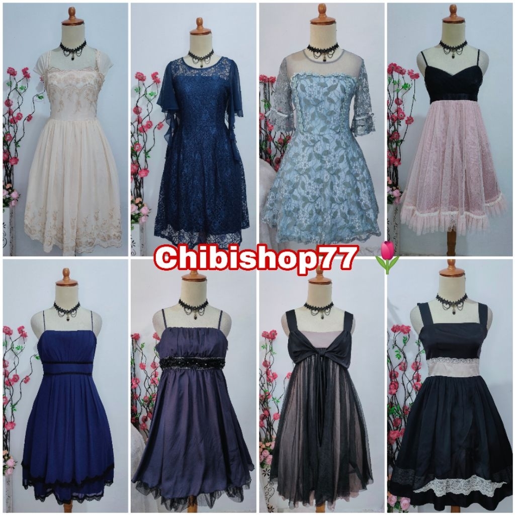 Jual Dress pesta/ dress malam / dress bunga timbul | Shopee Indonesia