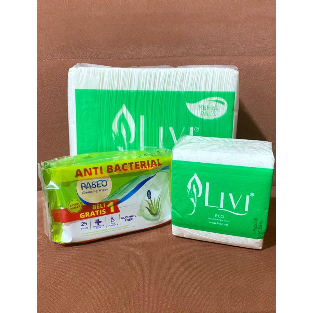 Jual Bundle Paket Hemat / Livi Tisu Meja Eco (1 Pack) / Livi Tisu Wajah ...