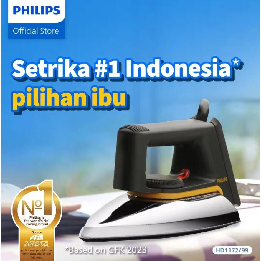 Jual Philips Setrika Kering Classic HD1172/99 - Hitam Tapak Anti ...