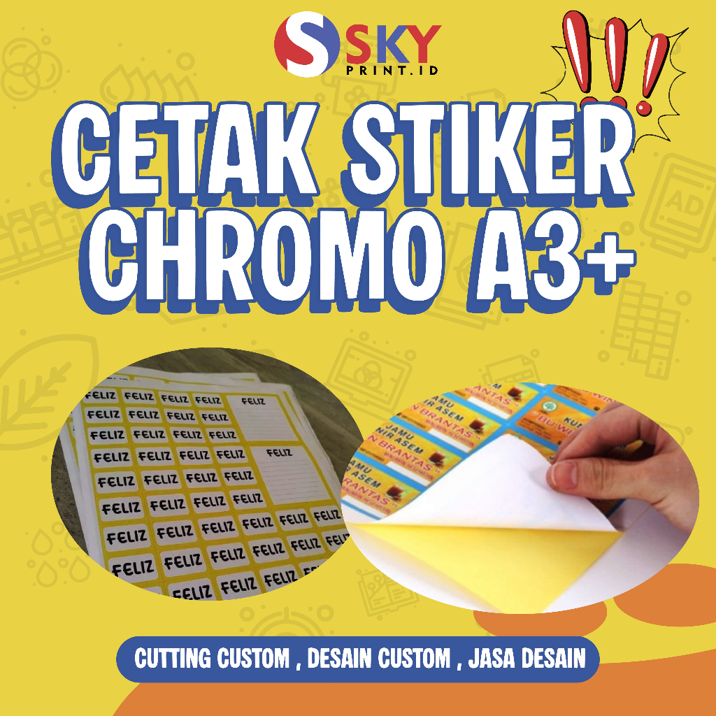 Jual CETAK STIKER Label CHROMO MURAH A3+ / Sudah Termasuk Print and Cut ...