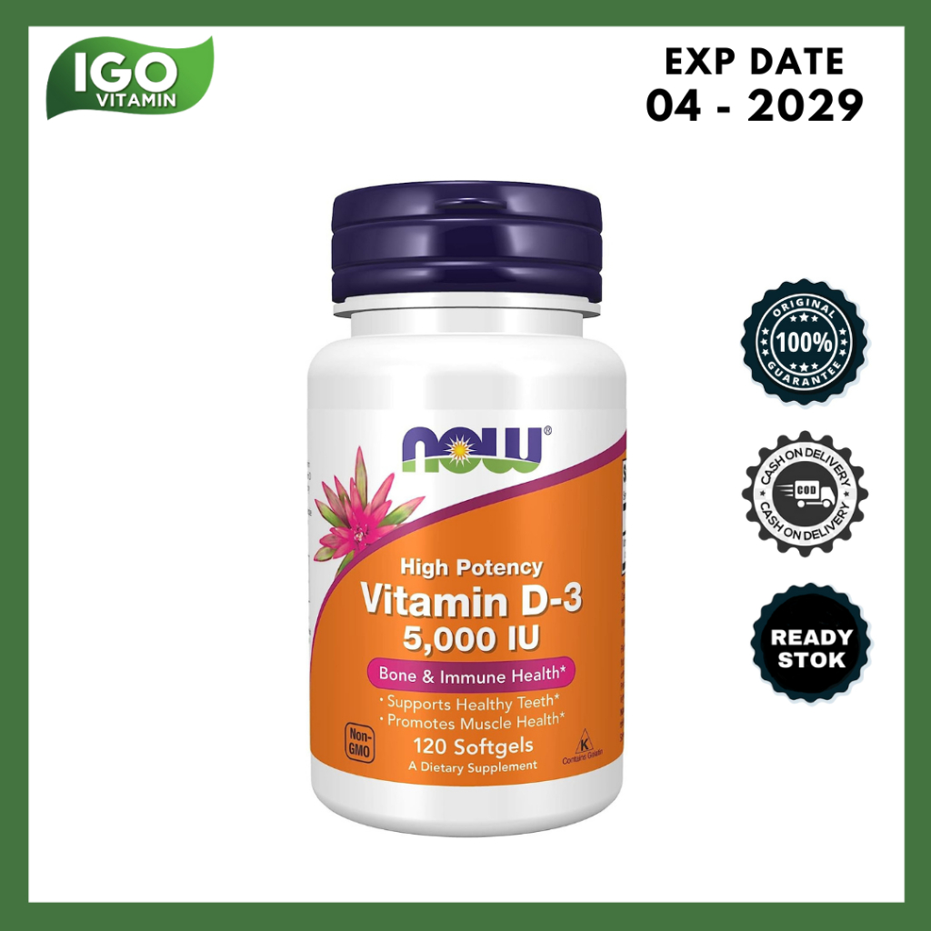 Jual Vitamin Now D3 D-3 5000 IU 120 Softgels - Suplemen Kesehatan ...