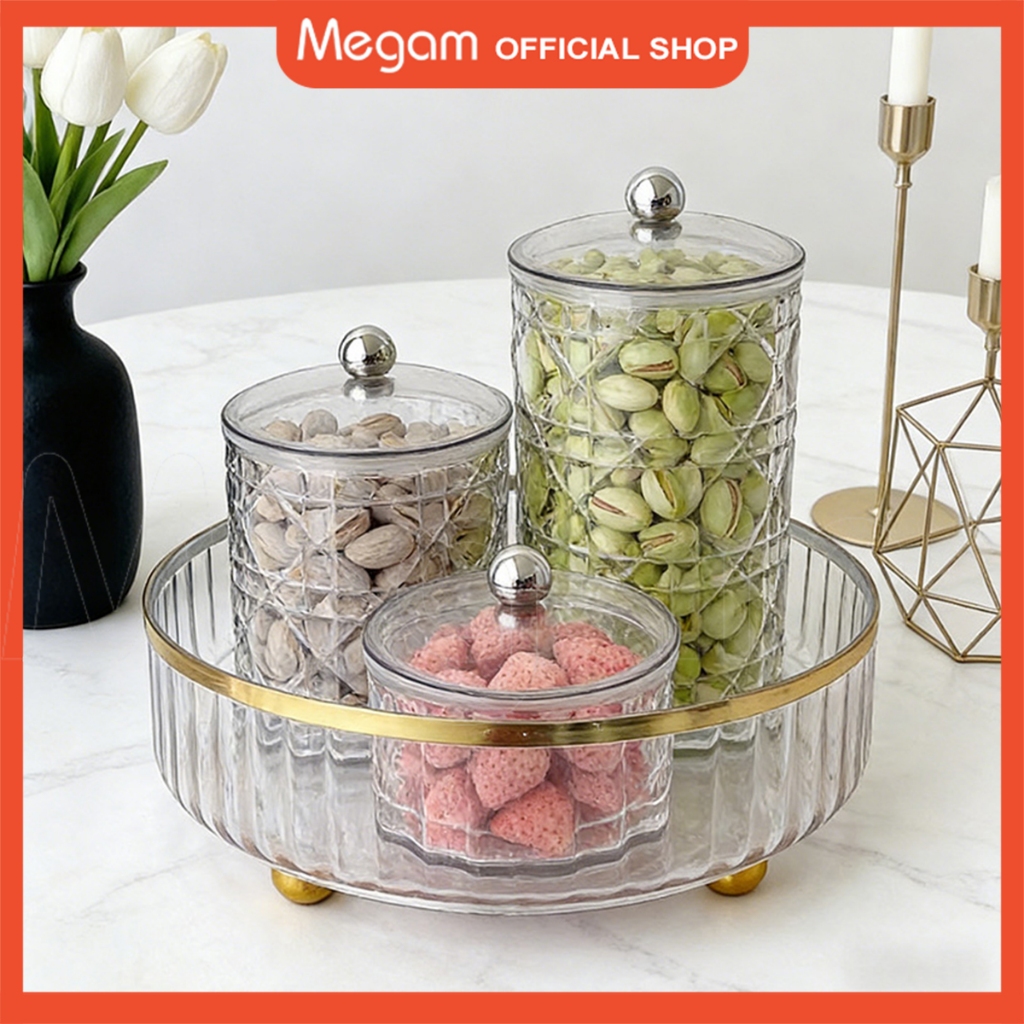 Jual Megam Toples Wadah Crystal Penyimpanan Snack / Cemilan Hari Raya ...