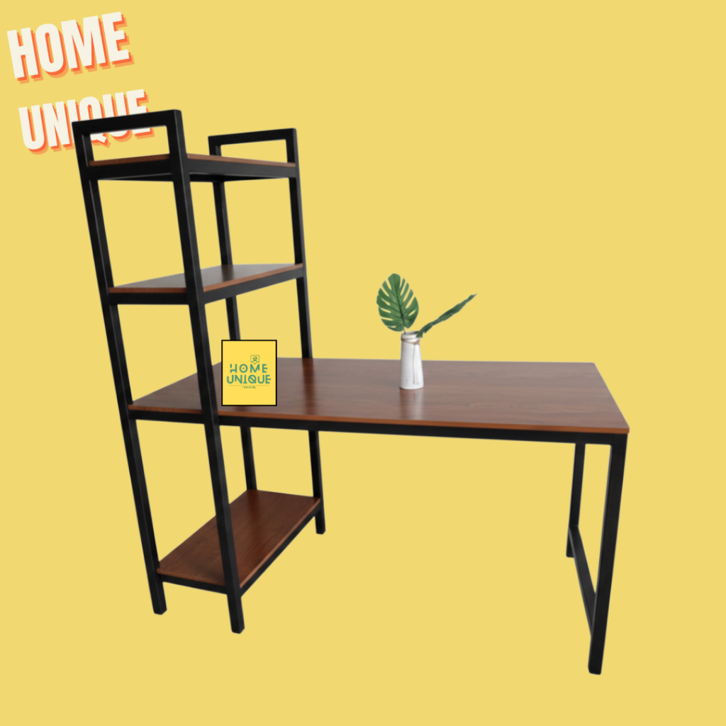 Jual HOMEUNIQUE 120x50x75-150 Meja kerja Rak Tingkat Meja kerja / Meja ...
