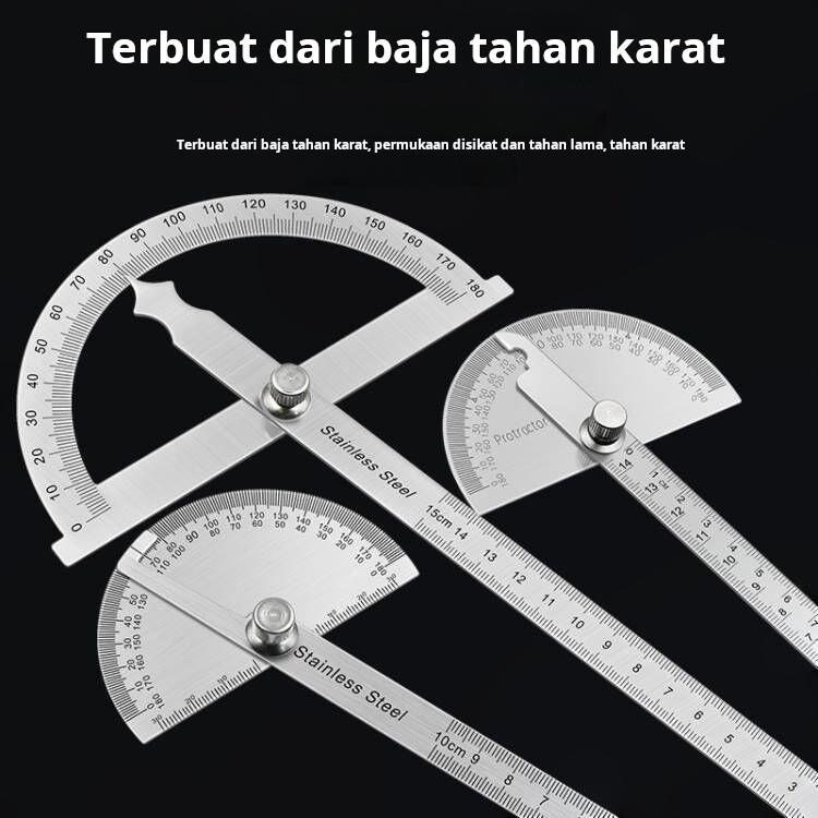 Jual COD Penggaris Sudut Baja Tahan Karat Presisi Tinggi, Busur Derajat ...