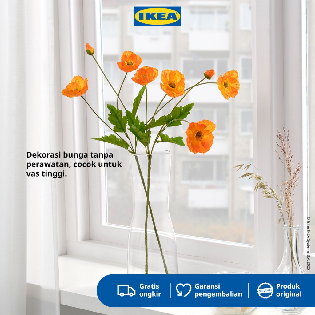 Jual IKEA SMYCKA Bunga Tiruan Popi Orange 60cm | Shopee Indonesia