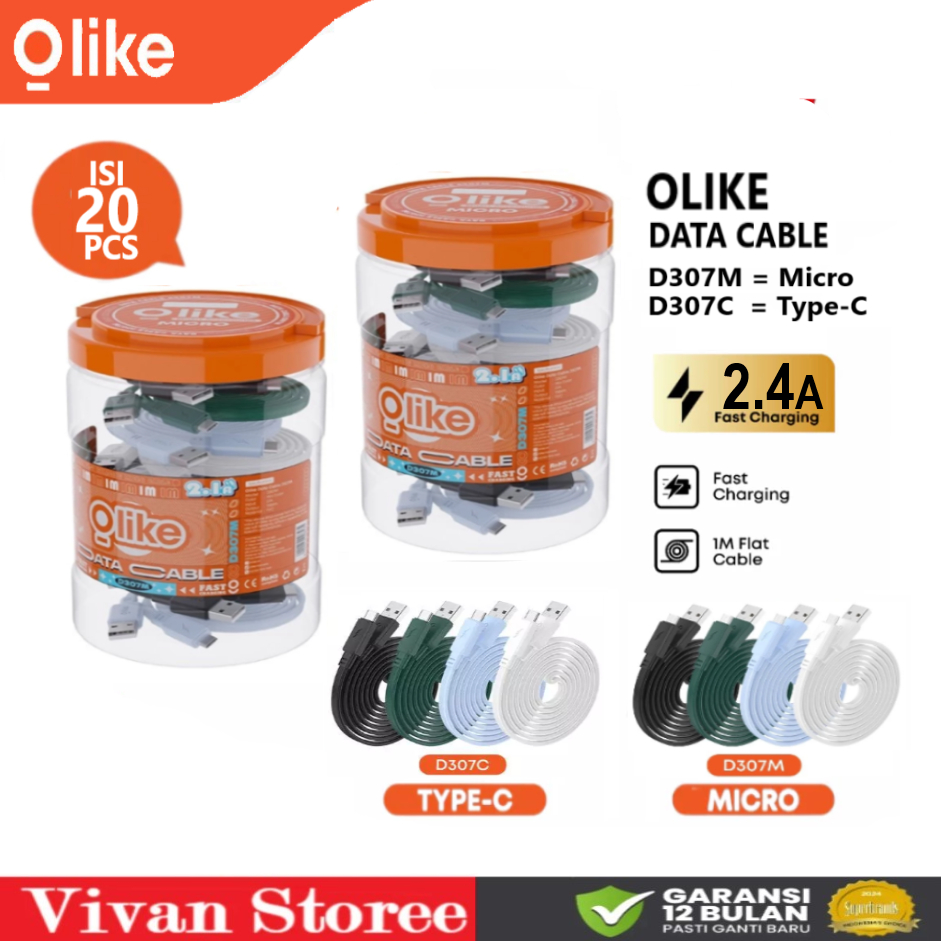 Jual OLIKE Kabel Data D307M Micro / D307C Type-C / Cable Data 100cm 2 ...