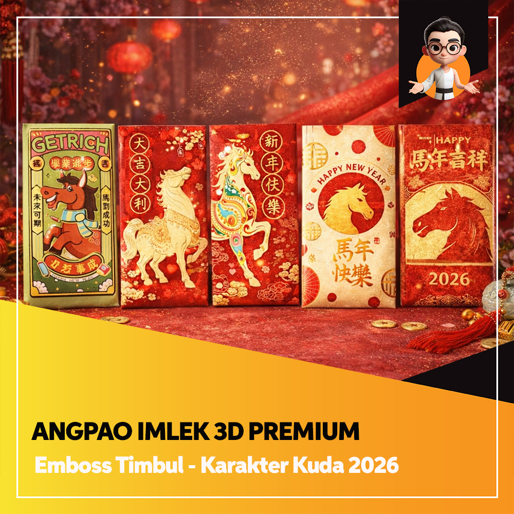 Jual Angpao / Ampao Imlek Sincia 2026 3D KARAKTER SHIO KUDA PREMIUM ...