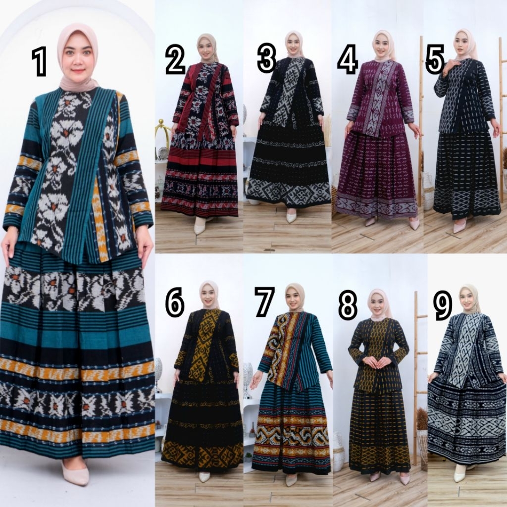 Jual INARA SET MAURA Setelan tenun wanita modern kekinian set rok tenun ...