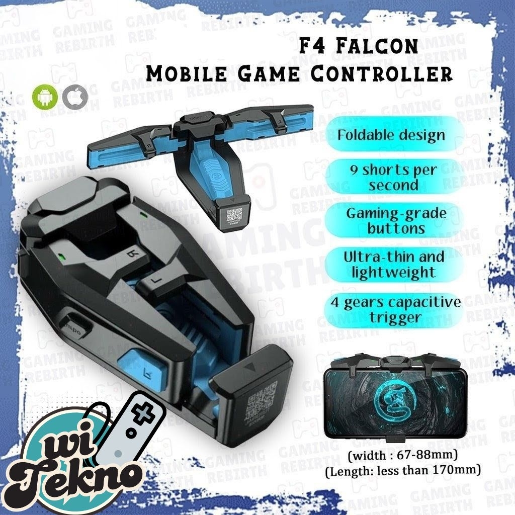 Jual GS F4 Falcon Mobile Trigger Game Controllers iOS & Android PUBG ...