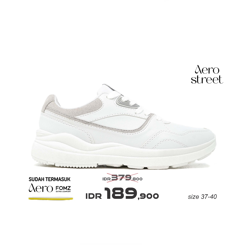 Jual Aerostreet 37- 40 Boston Woman Putih Putih Abu Muda - Sepatu ...