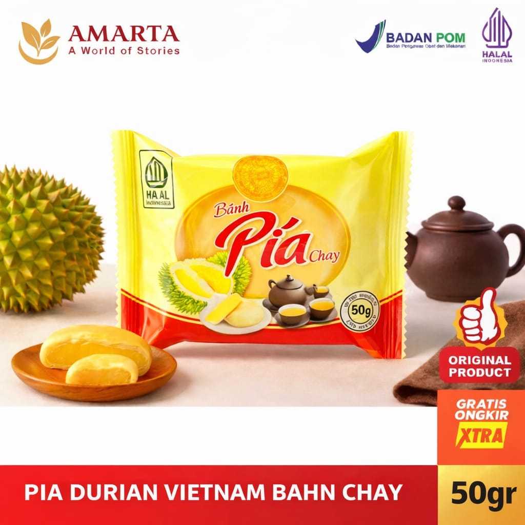 Jual Pia Durian Vietnam Banh Pia Chay HALAL 50gr - Pia Duren Bao Minh ...