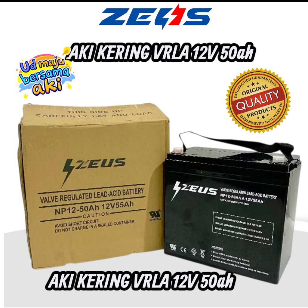 Jual Aki Solar panel /UPS /Genset Vrla 12V 50AH-55ah Zeus Aki Vrla aki ...